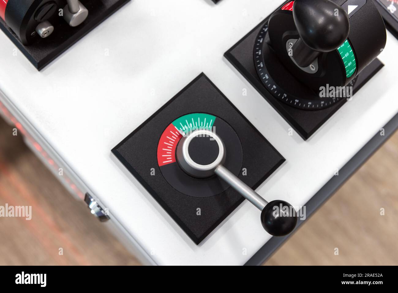 Azimuth thruster control levers, equipment of tug boat control panel ...