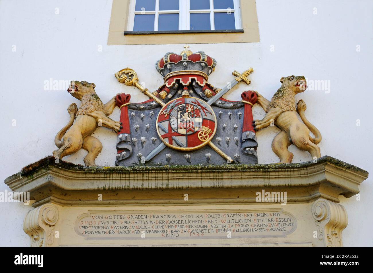 Coat of arms, Borbeck moated castle, Essen, North Rhine-Westphalia ...