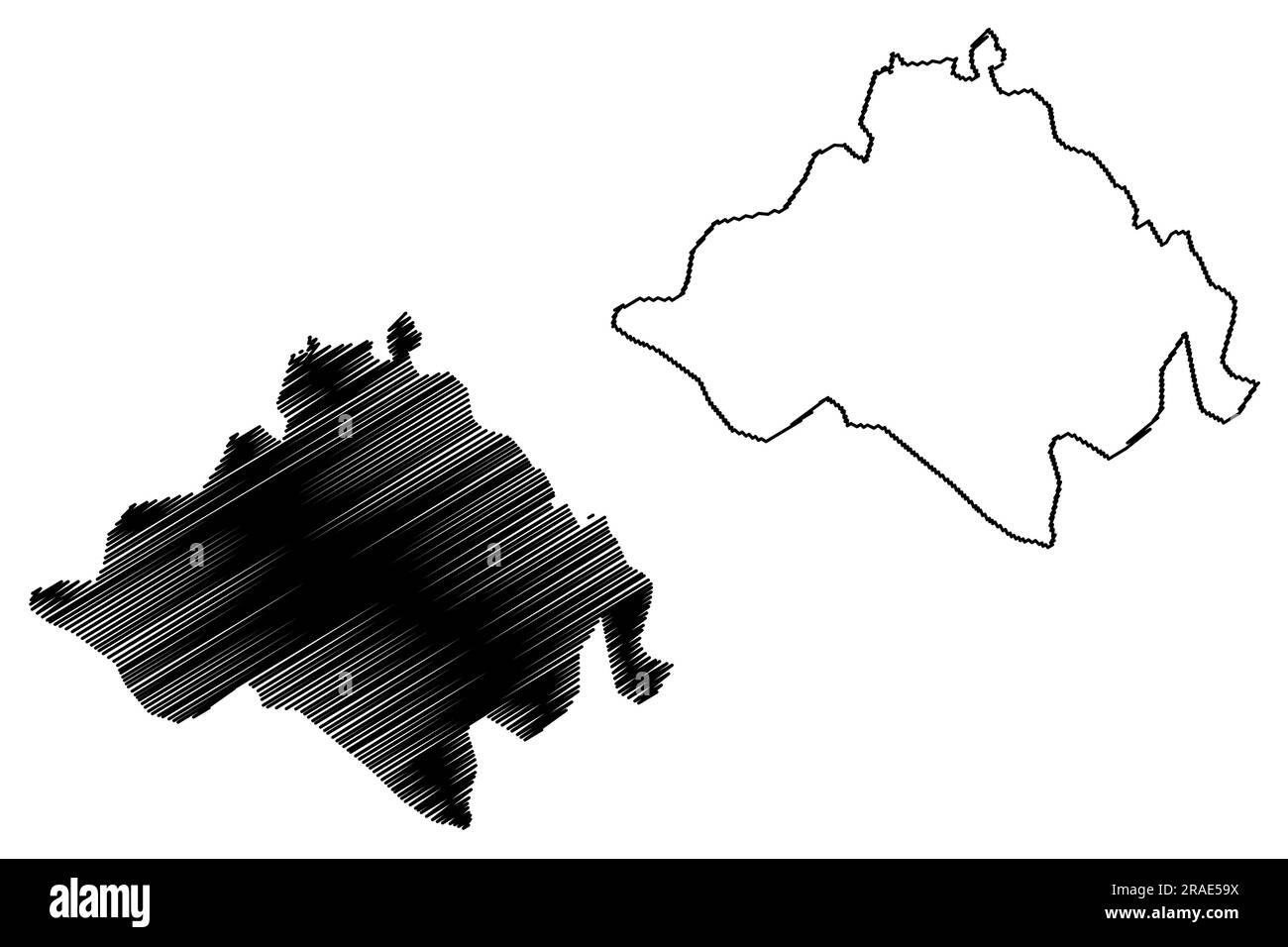 Lake Olomega (Republic of El Salvador, central america) map vector ...