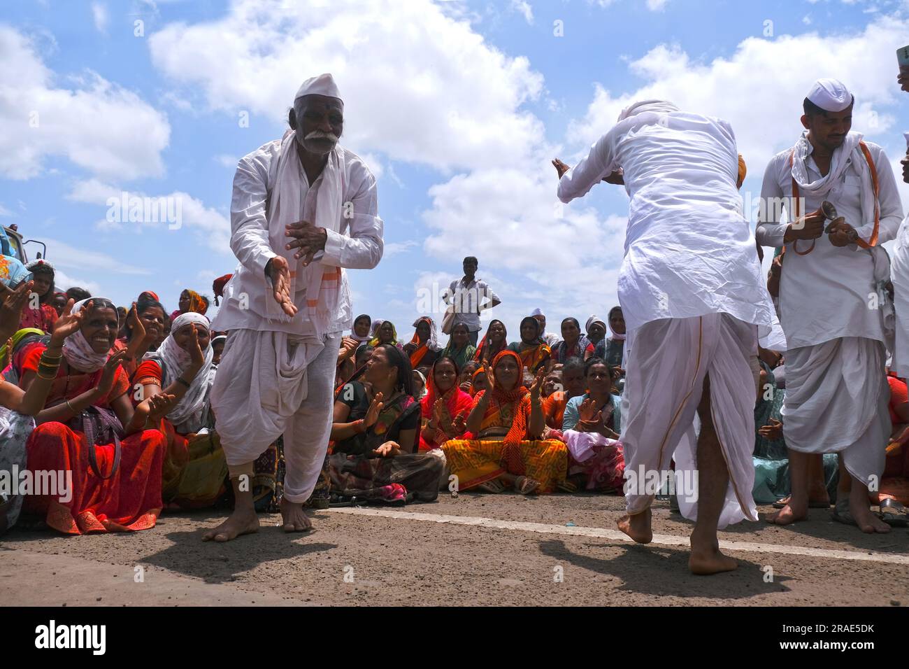 Pune, India 14 July 2023, cheerful Pilgrims at Palkhi, During ...