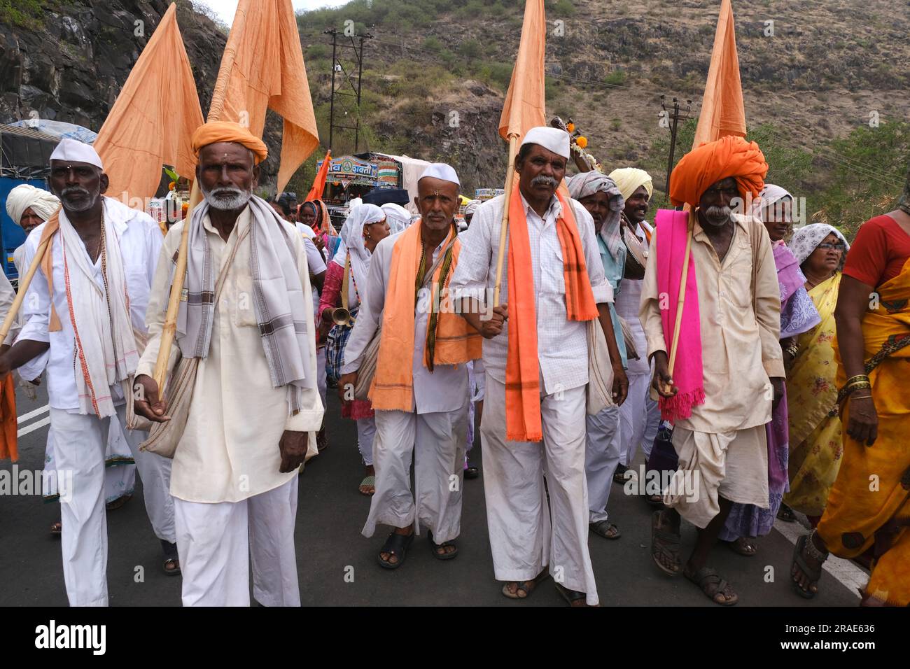 Pune, India 14 July 2023, cheerful Pilgrims at Palkhi, During ...