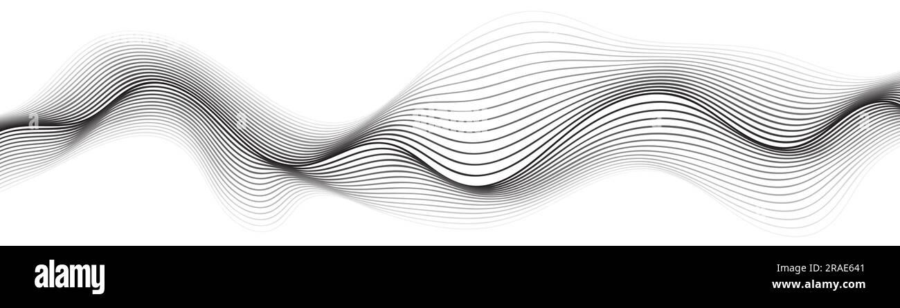 Dynamic flowing wave lines design. technology and sound wave pattern ...