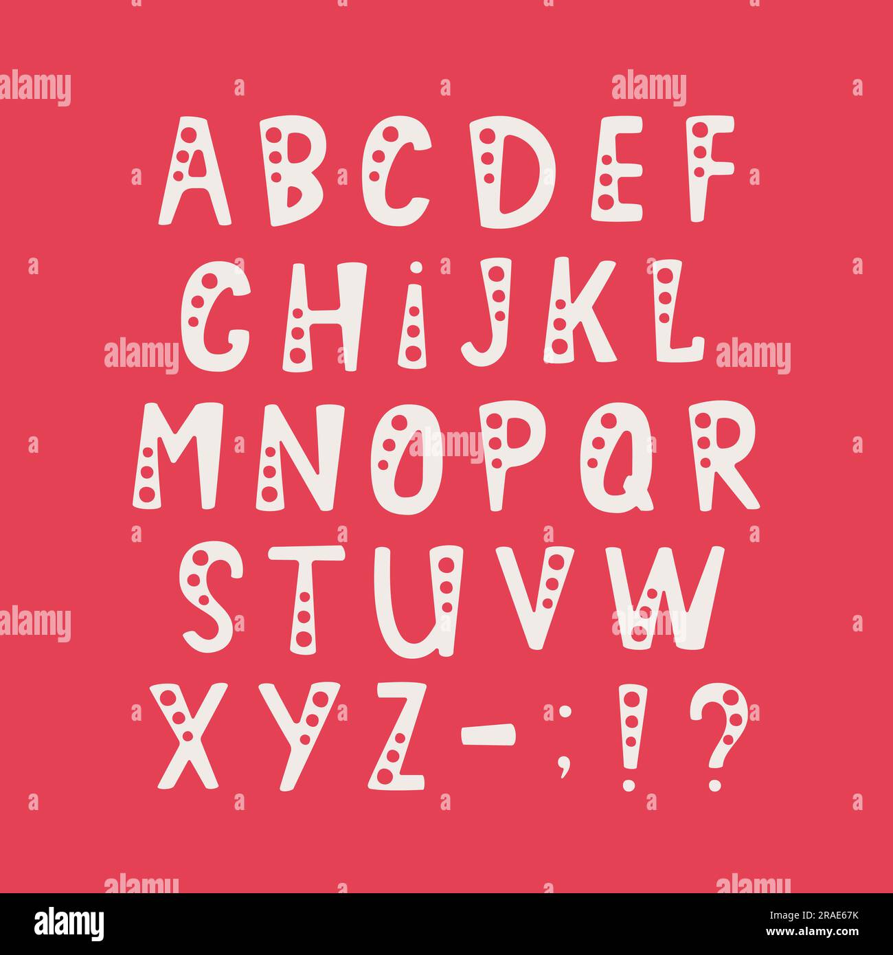 Vector set of alphabet letters and punctuation symbols. Objects ...
