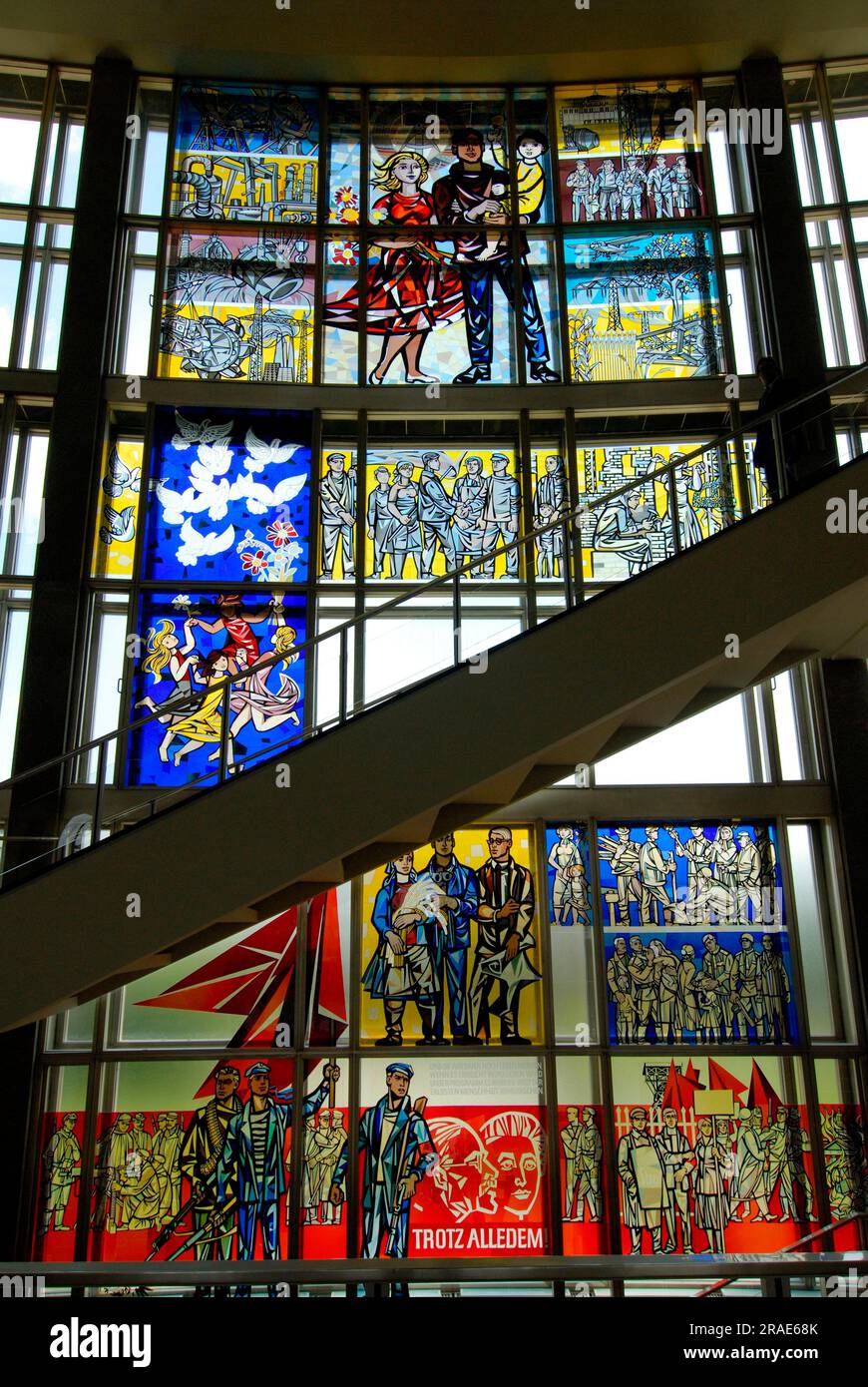 Stained glass window, European School of Management, former GDR Council ...