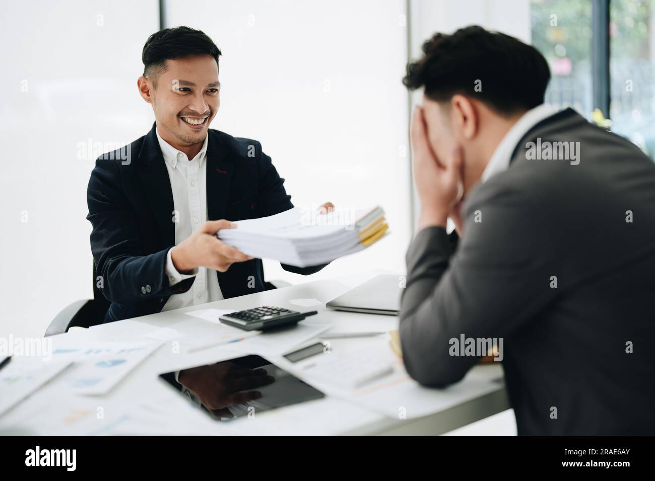Burnout, stress and business man overworked from too much, work ...