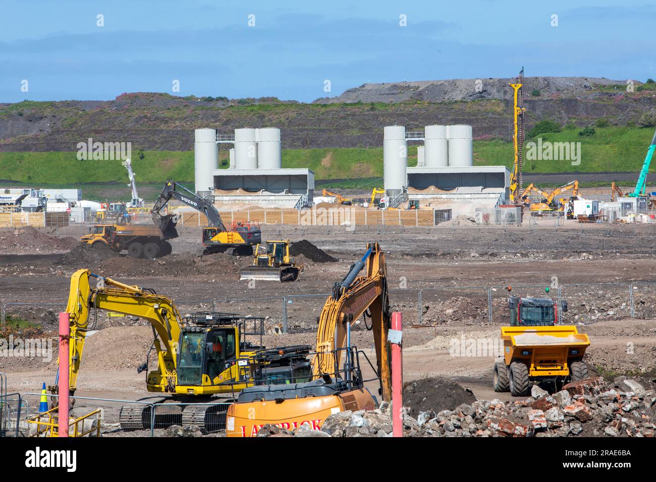 Teesside, North Yorkshire, UK. Groundworks taking place near the ...