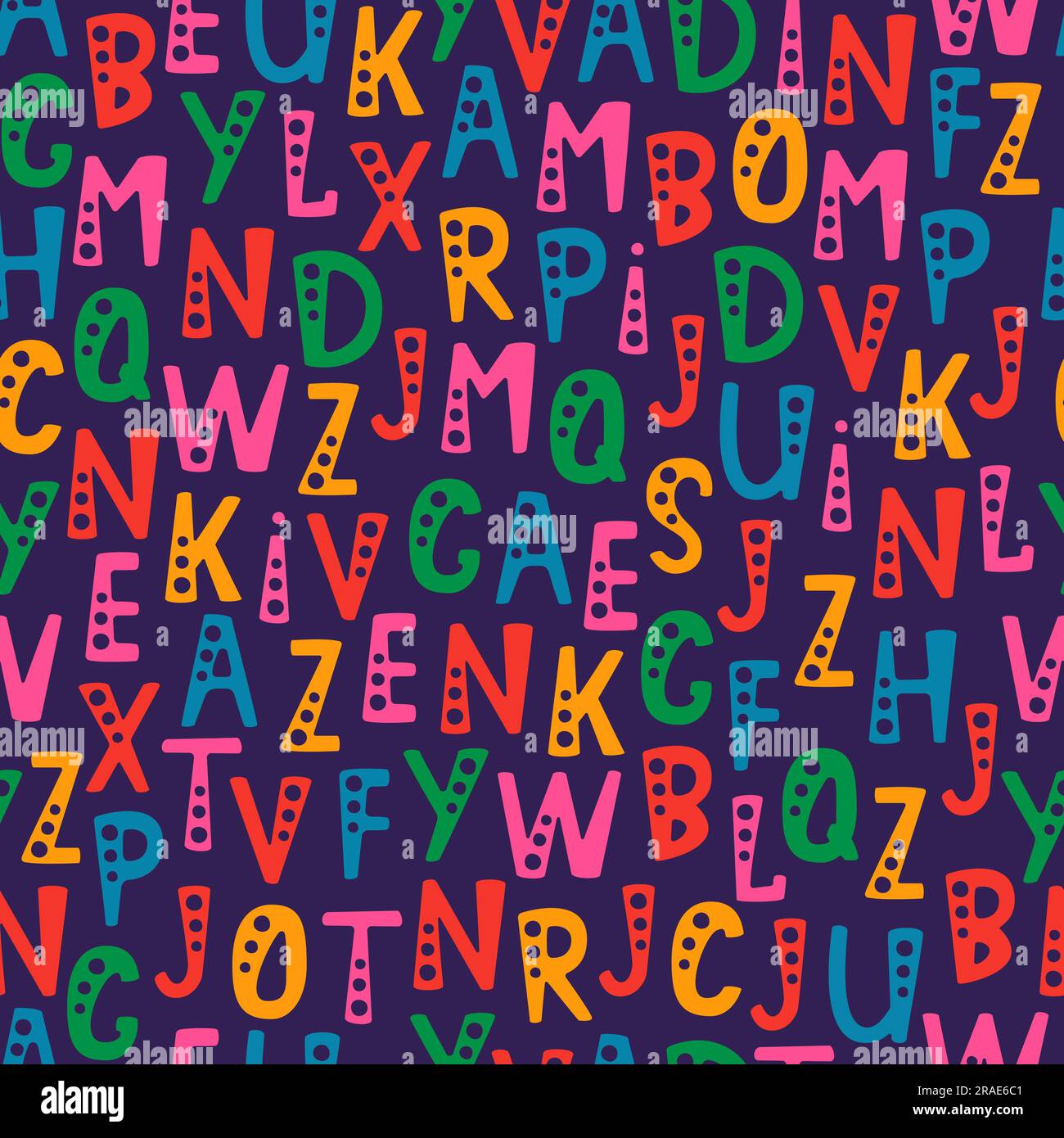Vector seamless pattern with letters of the alphabet in random order ...