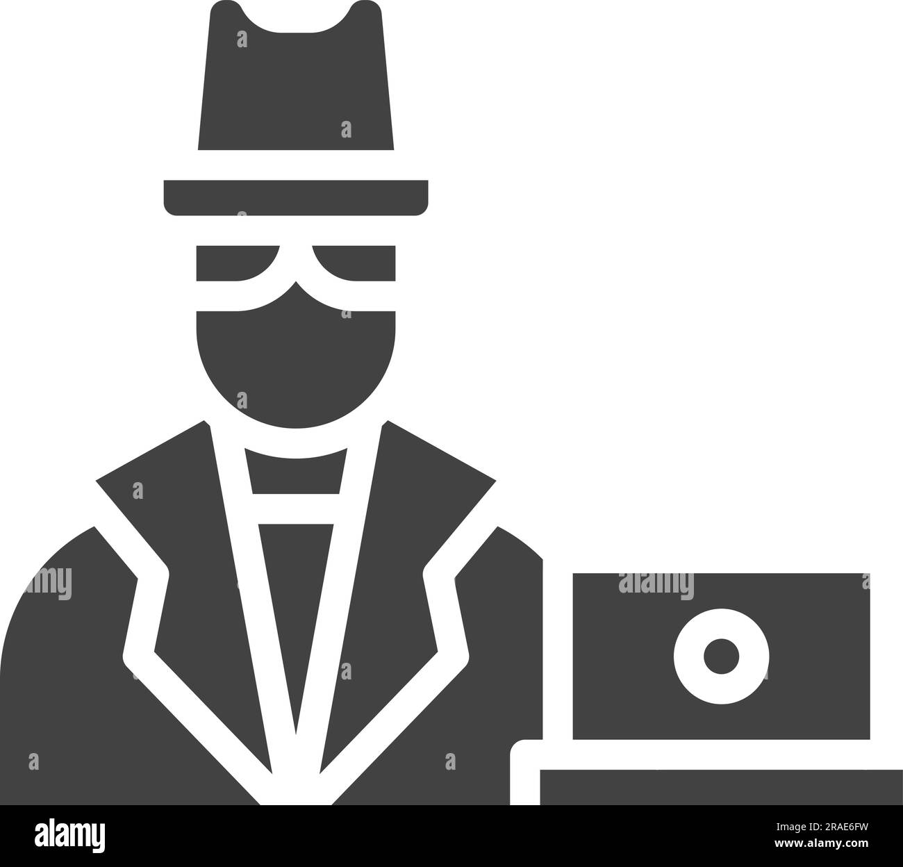 Man hacker icon image Black and White Stock Photos & Images - Alamy