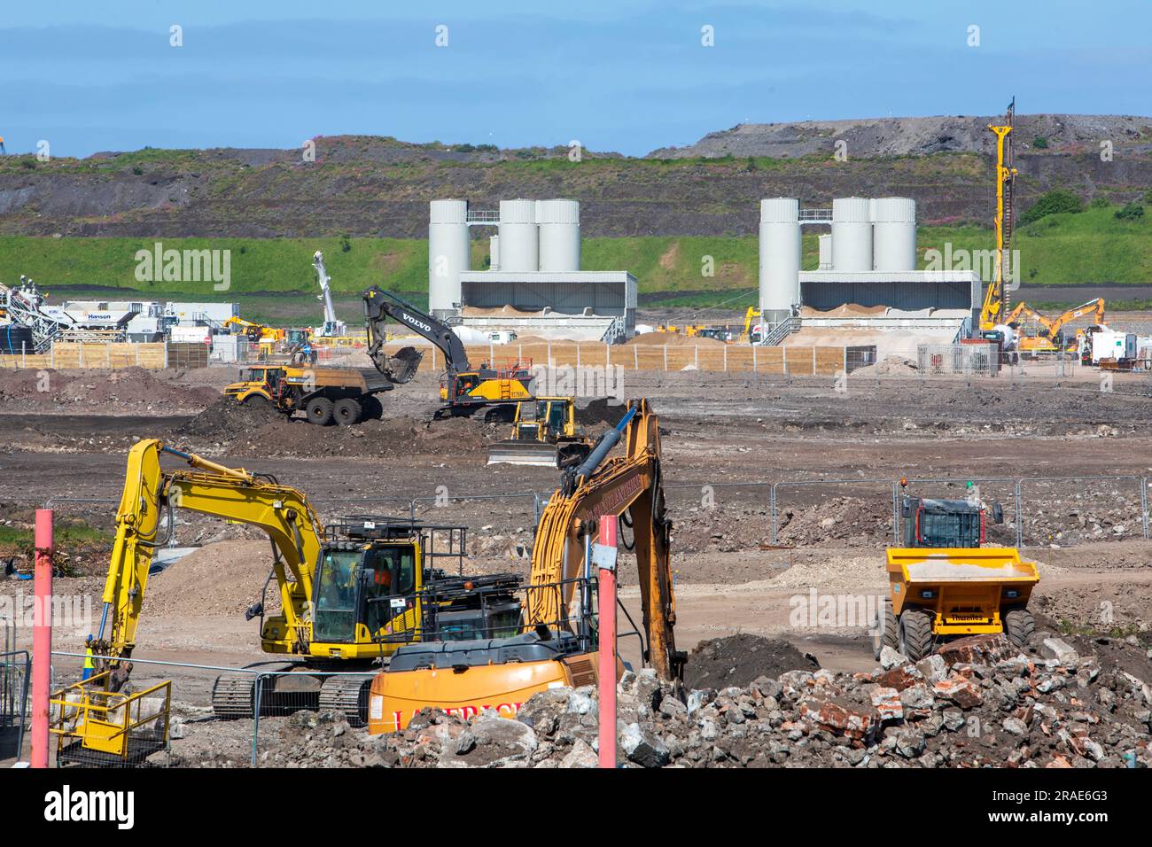 Teesside, North Yorkshire, UK. Groundworks taking place near the ...
