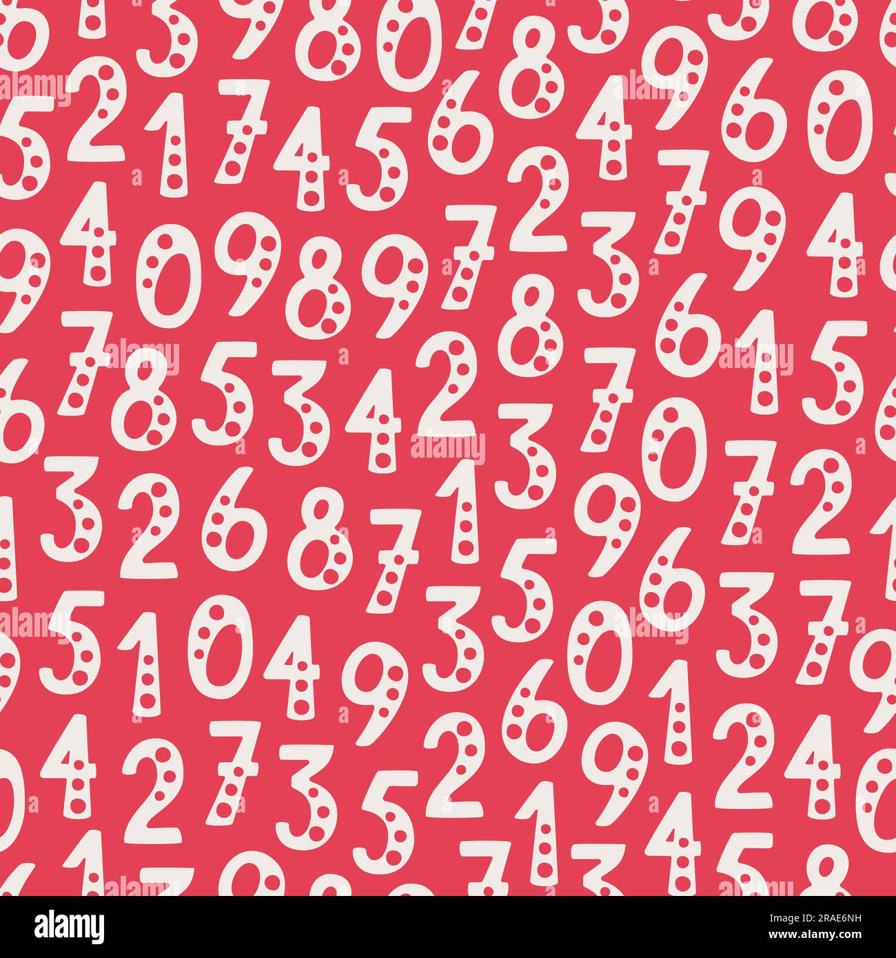 Vector seamless pattern with numbers in random order. Objects isolated ...