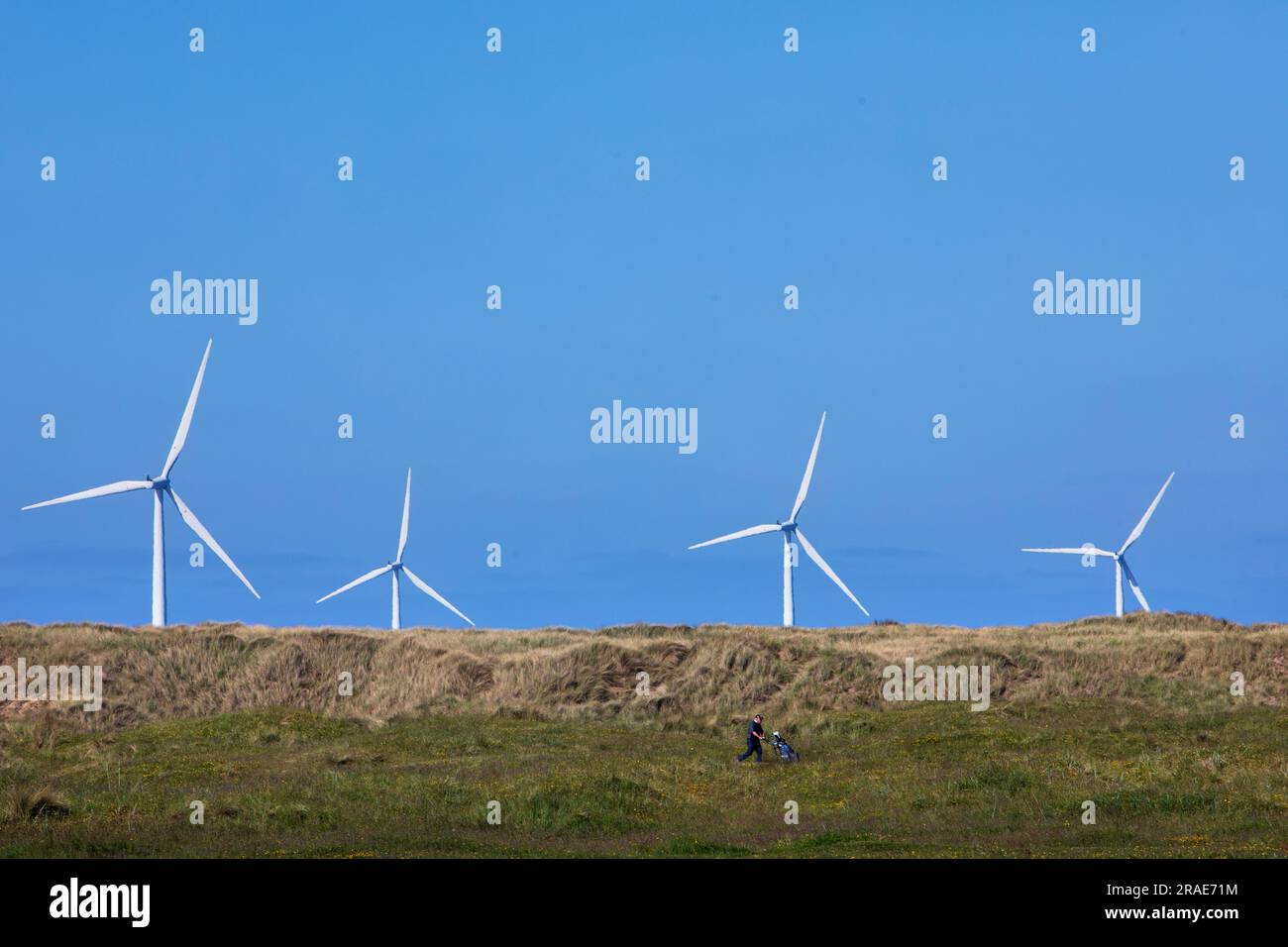 Teesside, North Yorkshire, UK. The Cleveland links golfcourse which ...