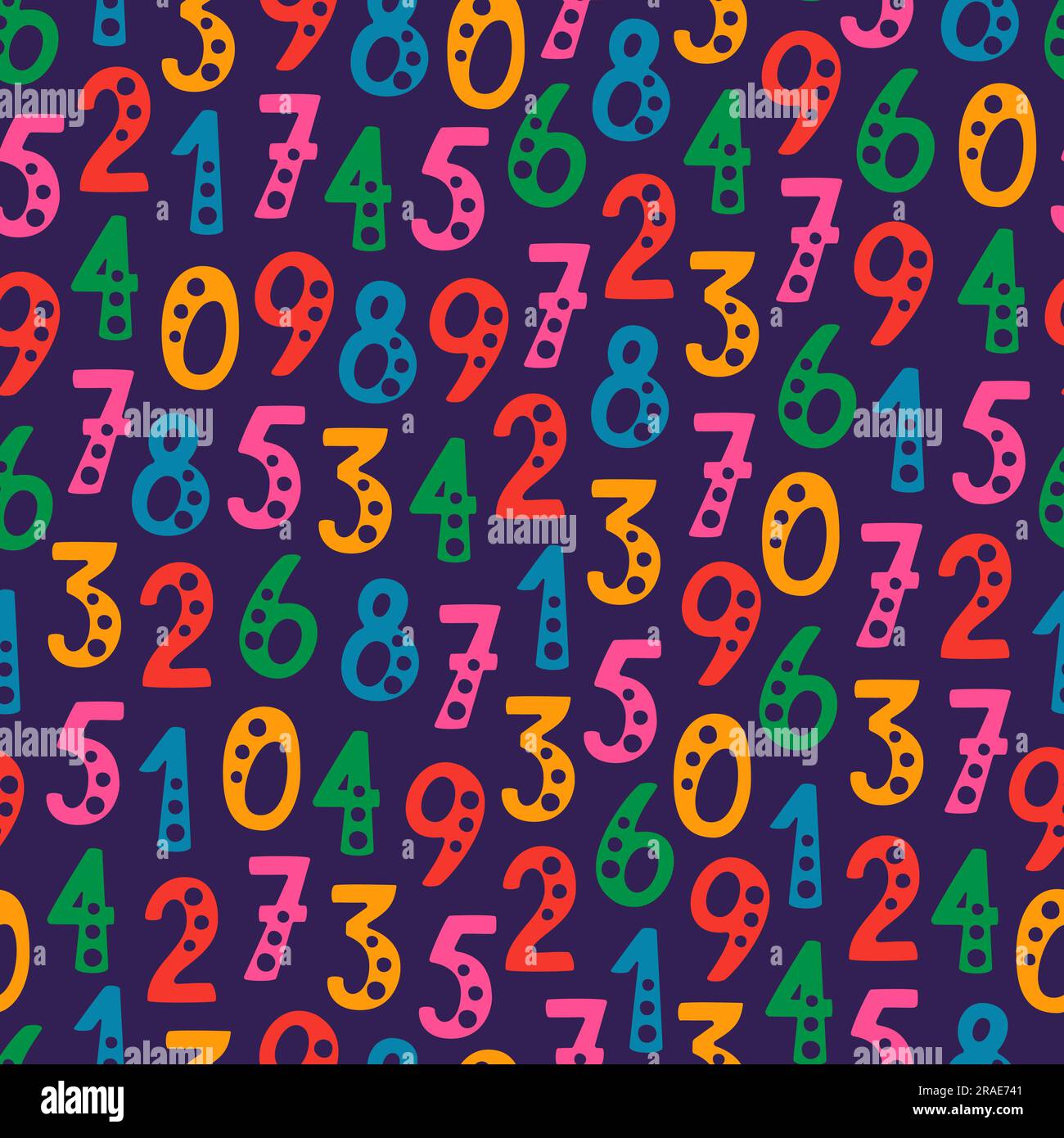 Vector seamless pattern with numbers in random order. Objects isolated ...