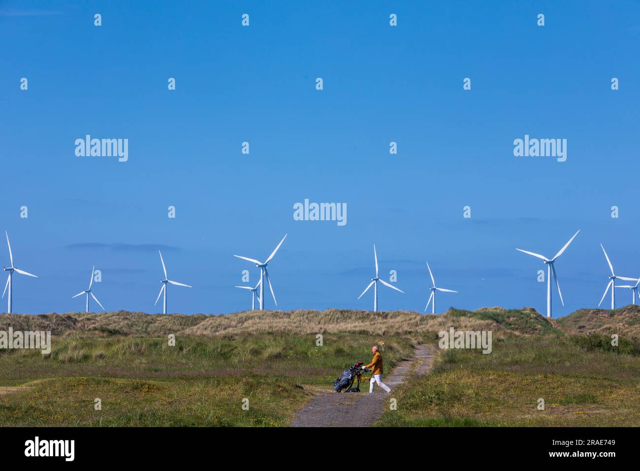 Teesside, North Yorkshire, UK. The Cleveland links golfcourse which ...