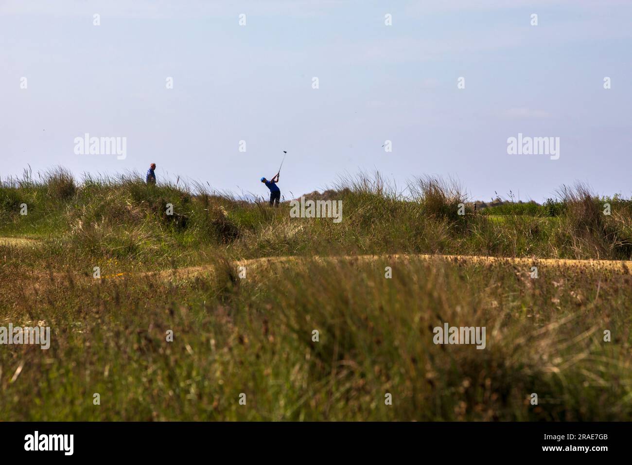Teesside, North Yorkshire, UK. The Cleveland links golfcourse which ...