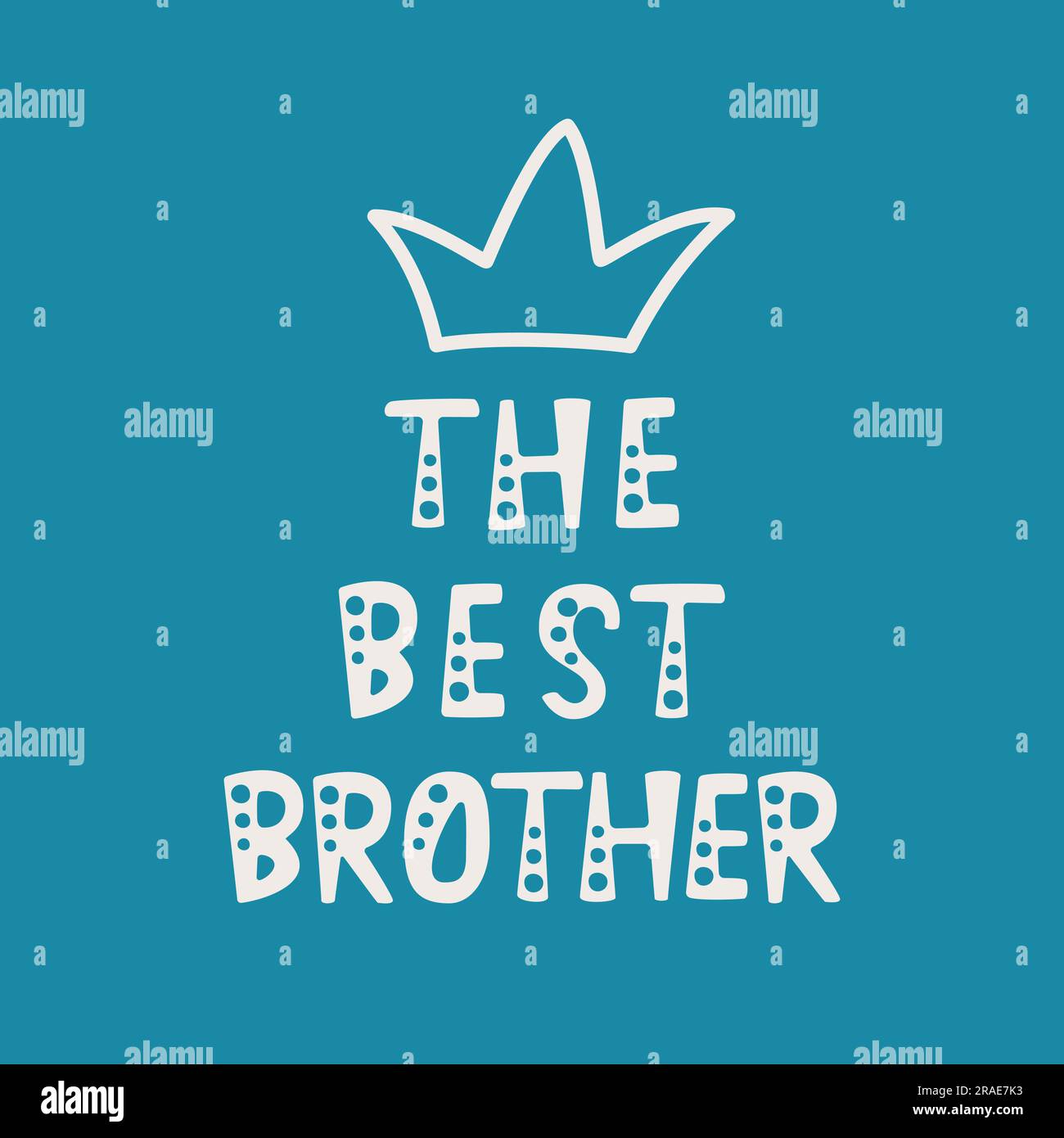 Vector illustration. Handwritten lettering of The Best Brother. Objects ...