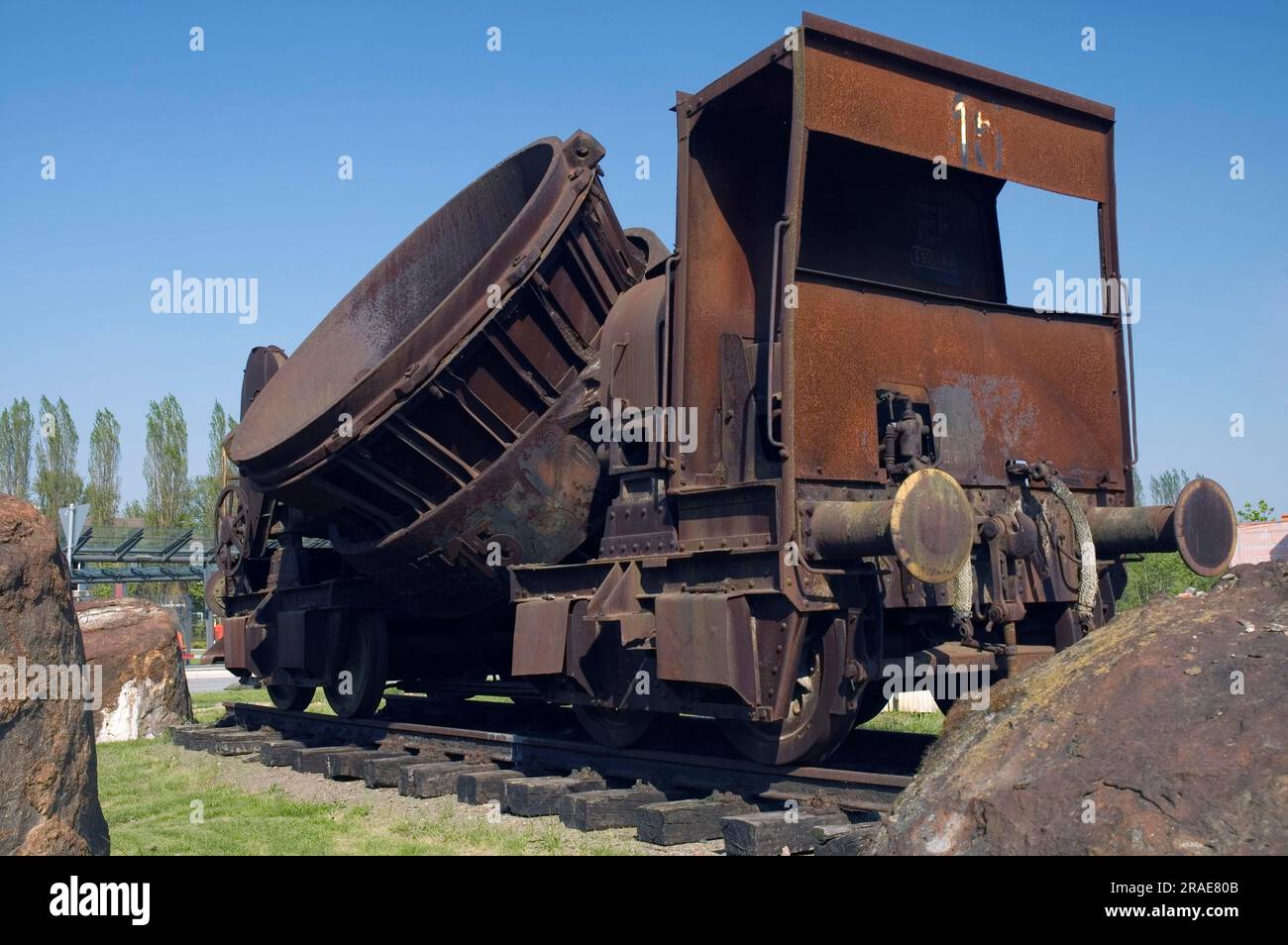 Slag ladle car, Ilsede, Iseder Huette, Ilsede, Lower Saxony, Germany ...