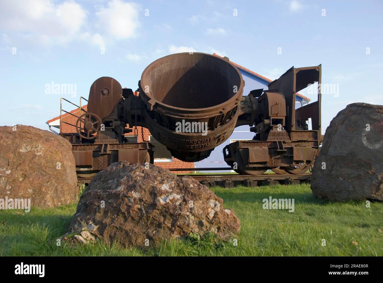 Slag ladle car, Ilsede, Iseder Huette, Ilsede, Lower Saxony, Germany ...