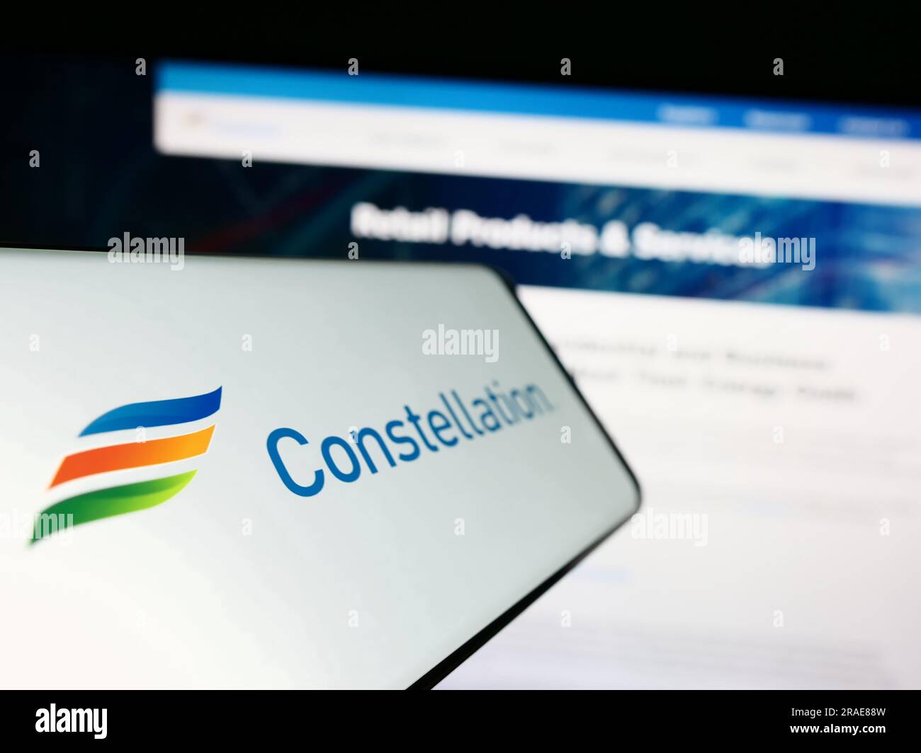 Smartphone with logo of American company Constellation Energy ...