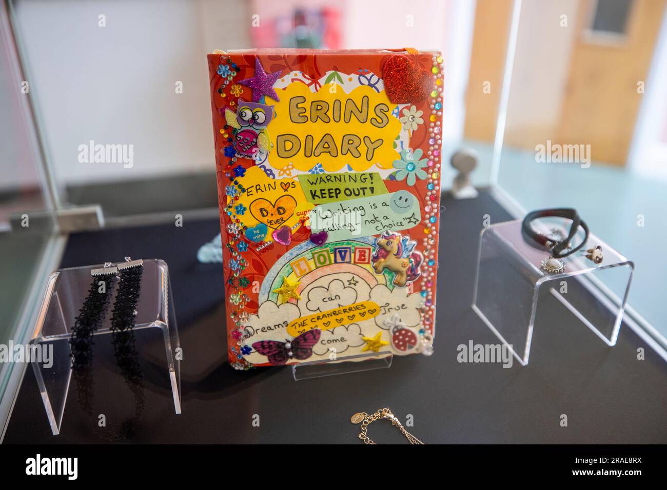 Diary used by the Derry Girls character Erin Quinn on display at a ...