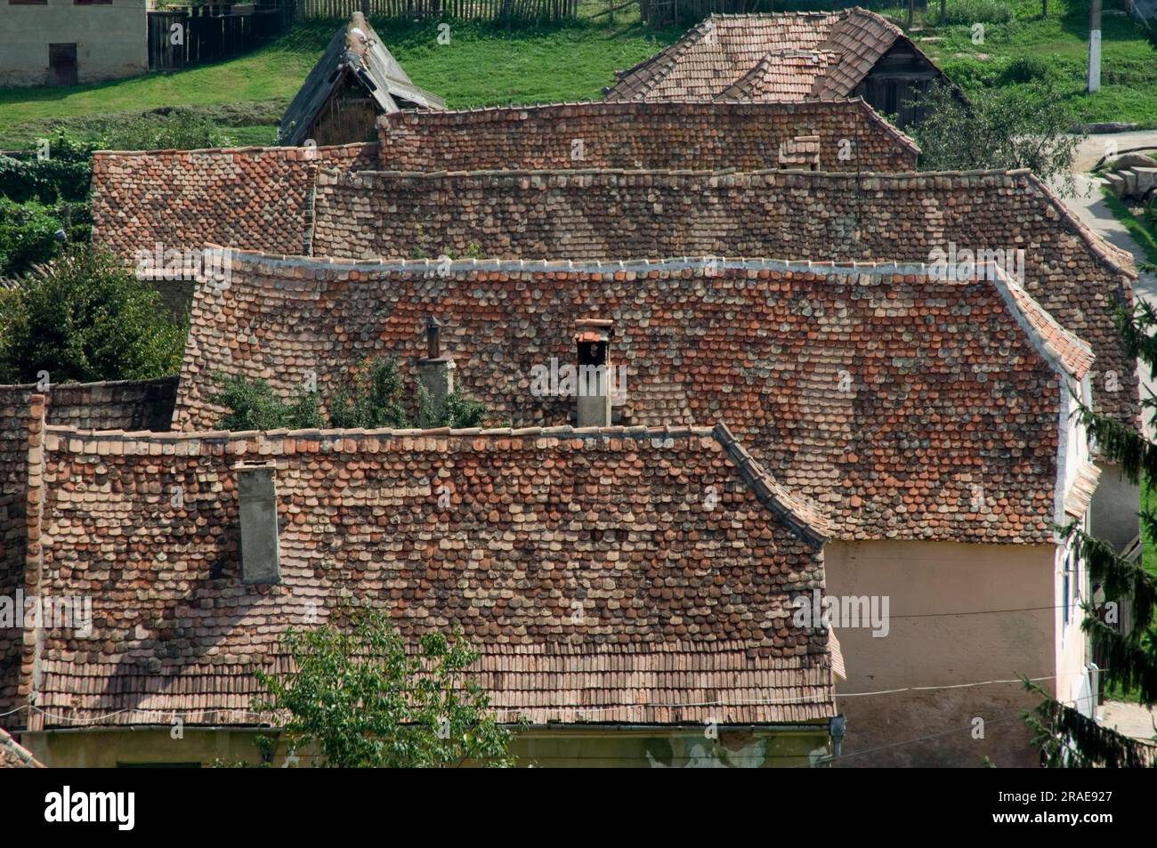 Tiled roofs, Transylvania, Biertan, Transylvania, Biertan, Transylvania ...