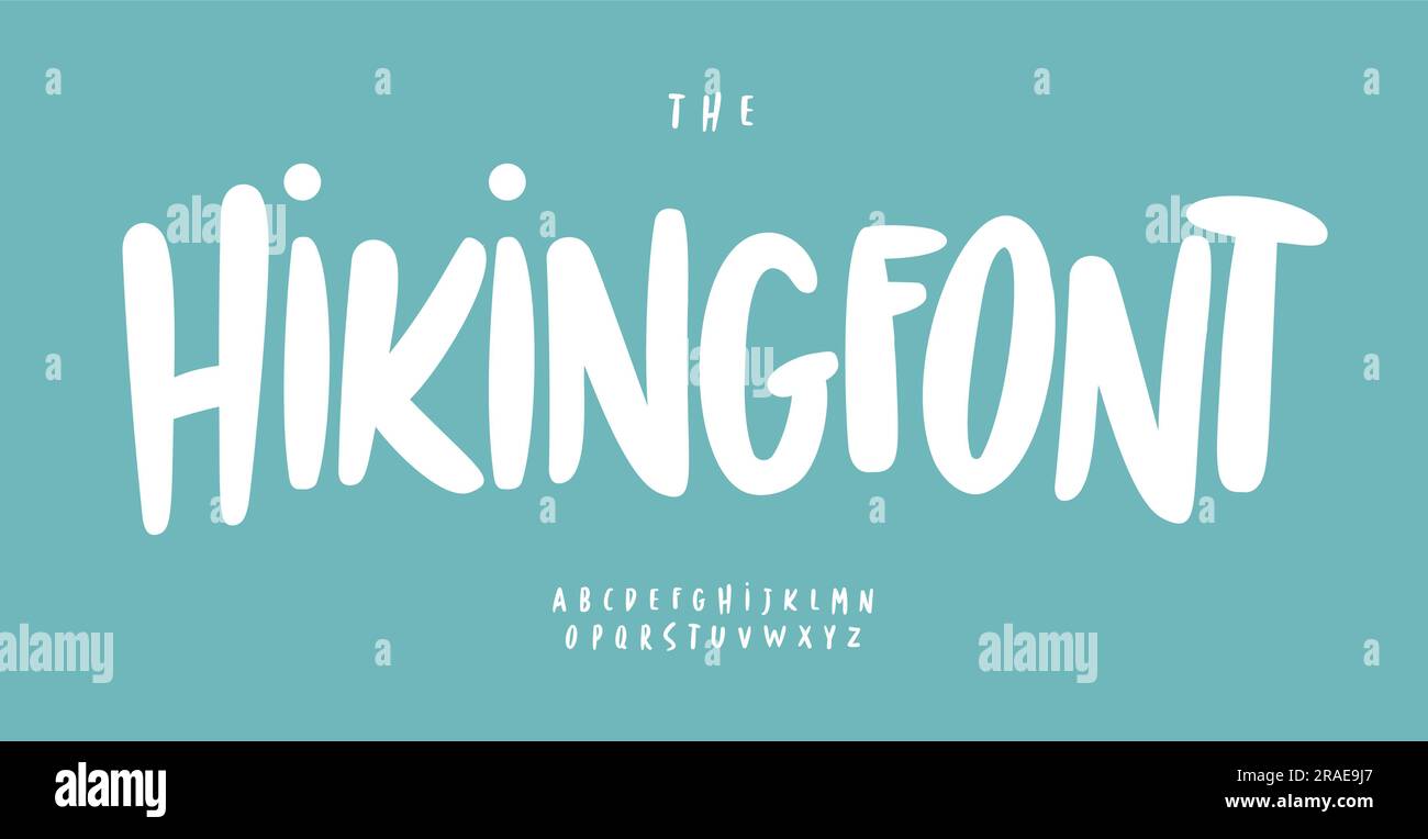 Hiking adventure font, tall rounded letters, youthful font for friendly ...