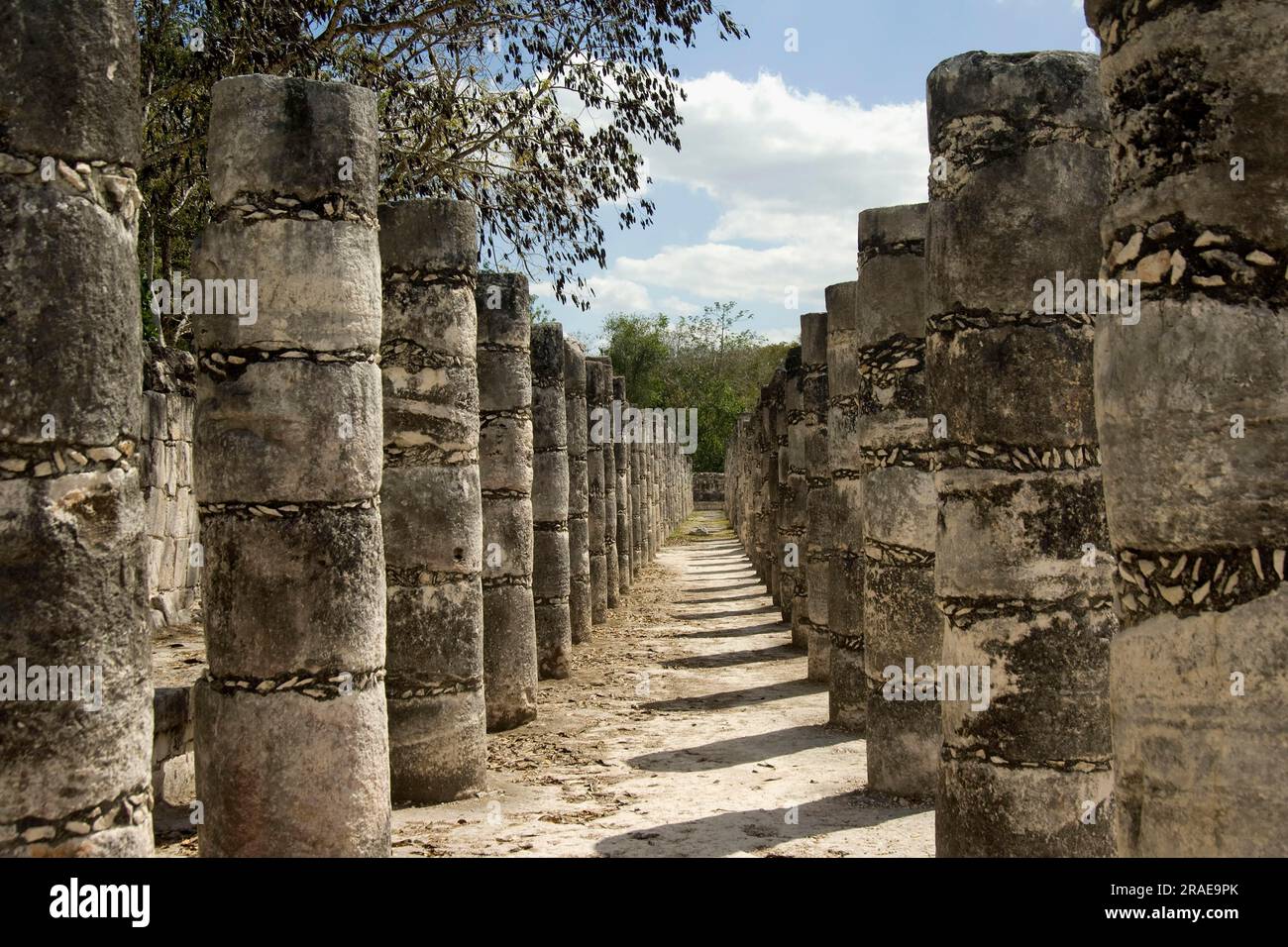Pillars of the Temple of the Warriors, Templo los Guerreros, Chichen ...