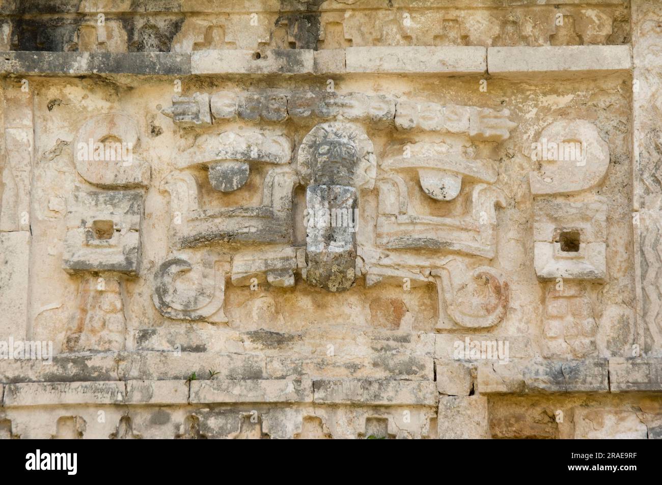 Stone Chisel Art, La Iglesia, The Church, Chichen Itza, Yucatan, Mexico ...