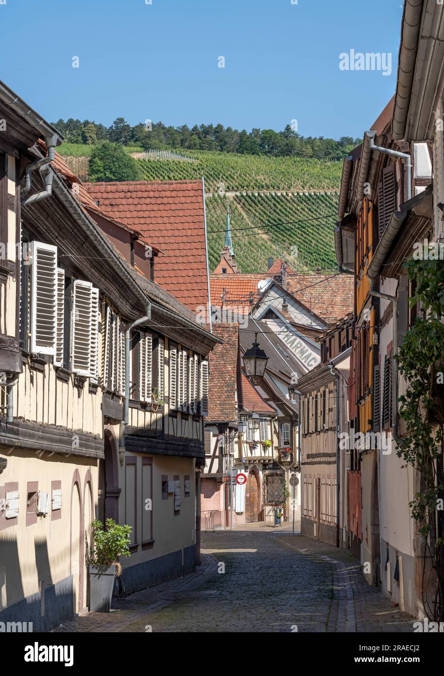Obernai, France - 06 24 2023: City of Barr. View of a typical Alsatian ...