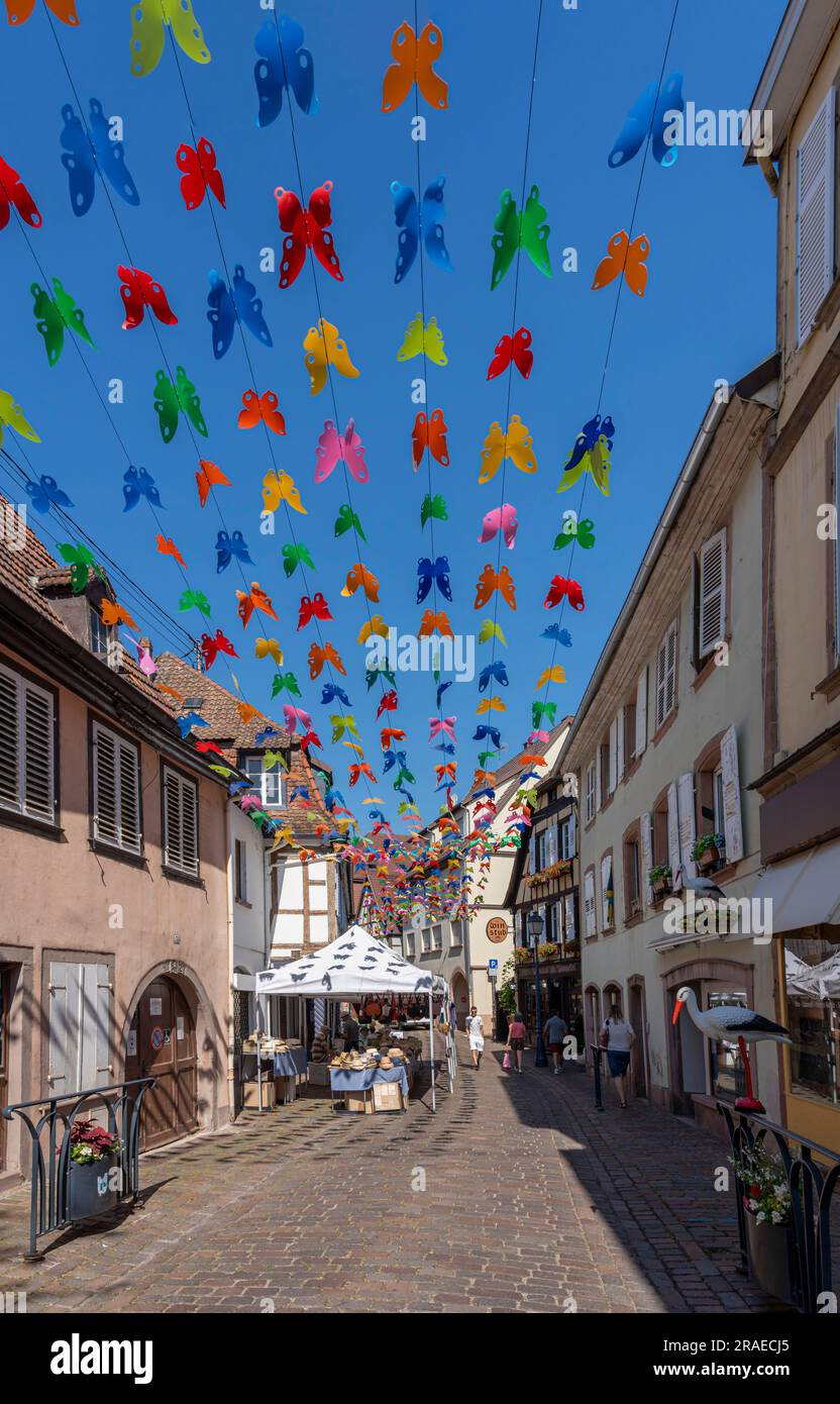 Obernai, France - 06 24 2023: City of Barr. View of a typical Alsatian ...