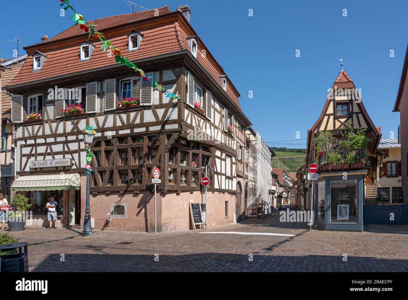 Obernai, France - 06 24 2023: City of Barr. View of a typical Alsatian ...