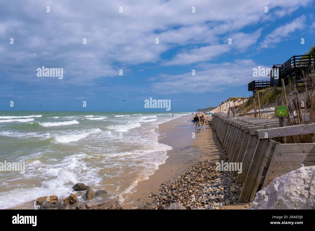 Wissant, FR - 3 July 2023: Wissant beach and dunes in Summer Stock ...