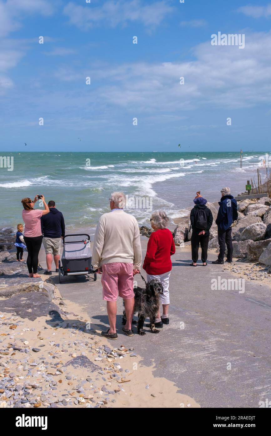 Wissant, FR - 3 July 2023: Wissant beach and dunes in Summer Stock ...