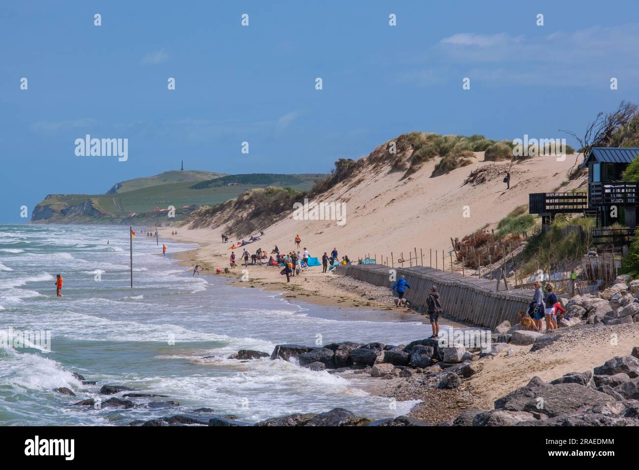 Wissant, FR - 3 July 2023: Wissant beach and dunes in Summer Stock ...