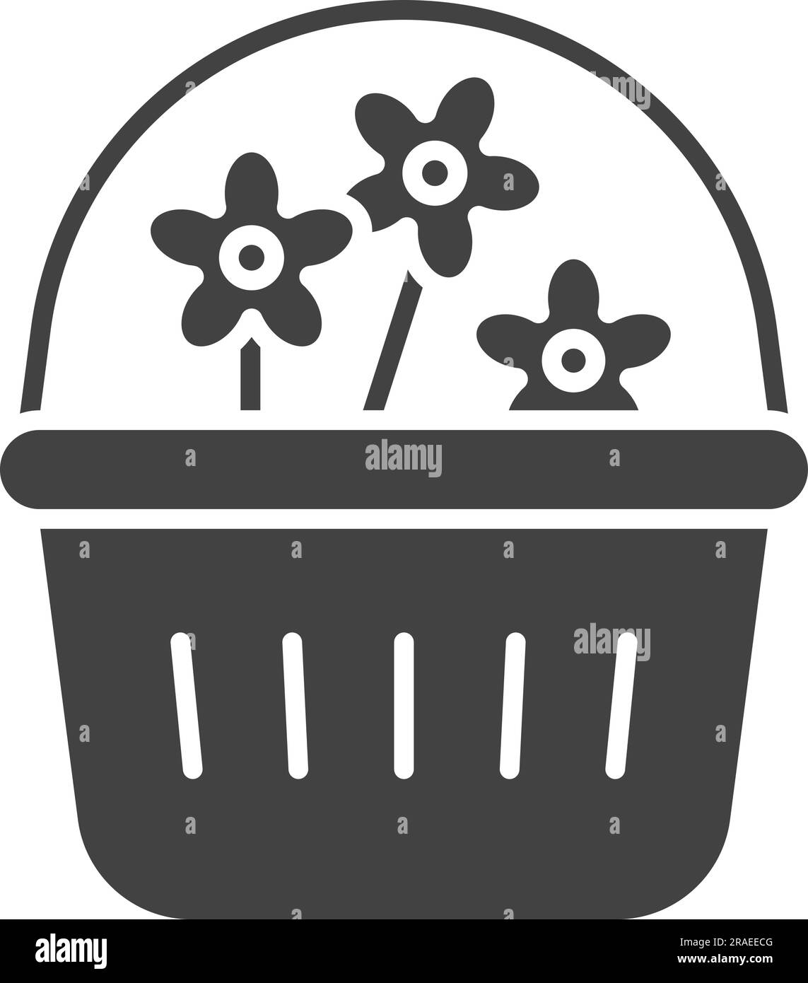Flowers in Basket Icon Image Stock Vector Image & Art - Alamy