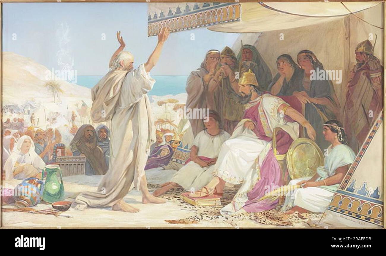 Elijah Before King Ahab Stock Photo - Alamy