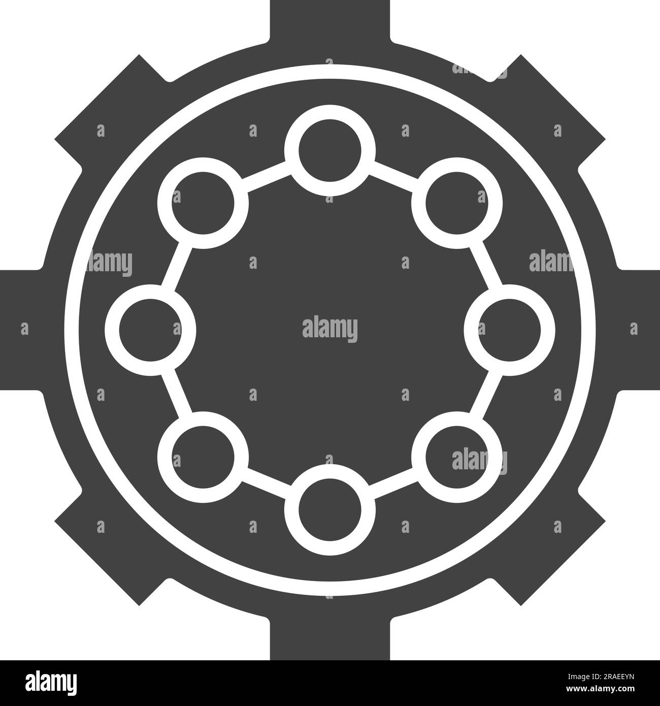 Settings gear line icon Black and White Stock Photos & Images - Alamy