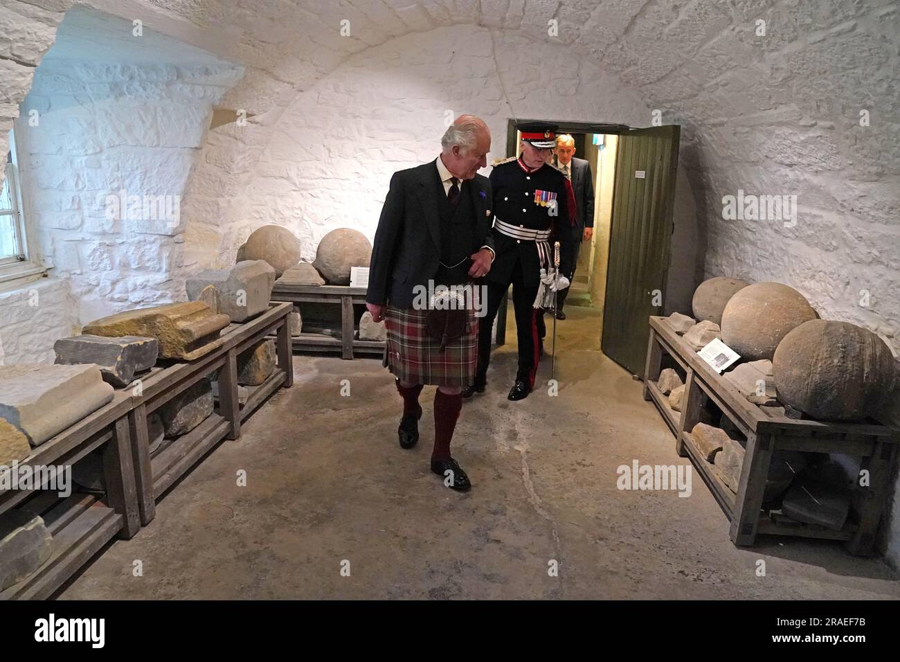 King Charles III during his visit to Kinneil House in Edinburgh ...