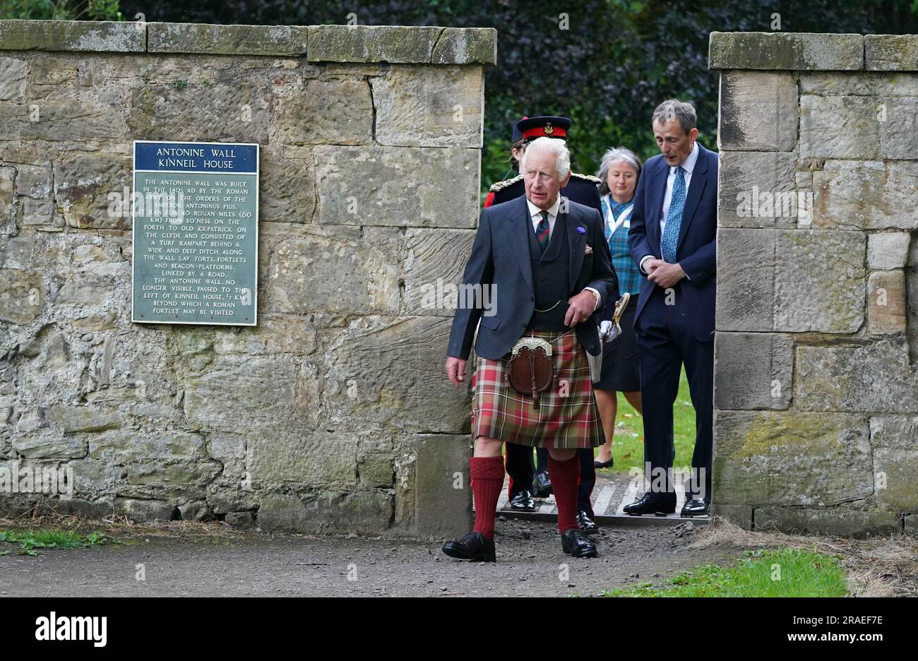 King Charles III during his visit to Kinneil House in Edinburgh ...