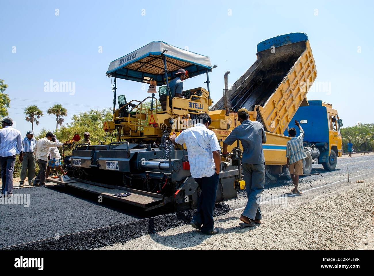 Road construction under process, Tamil Nadu, South India, India, Asia ...