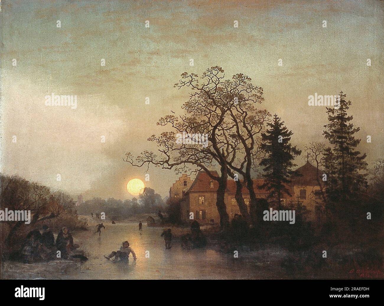 Winter Landscape 1858 by Andreas Achenbach Stock Photo - Alamy