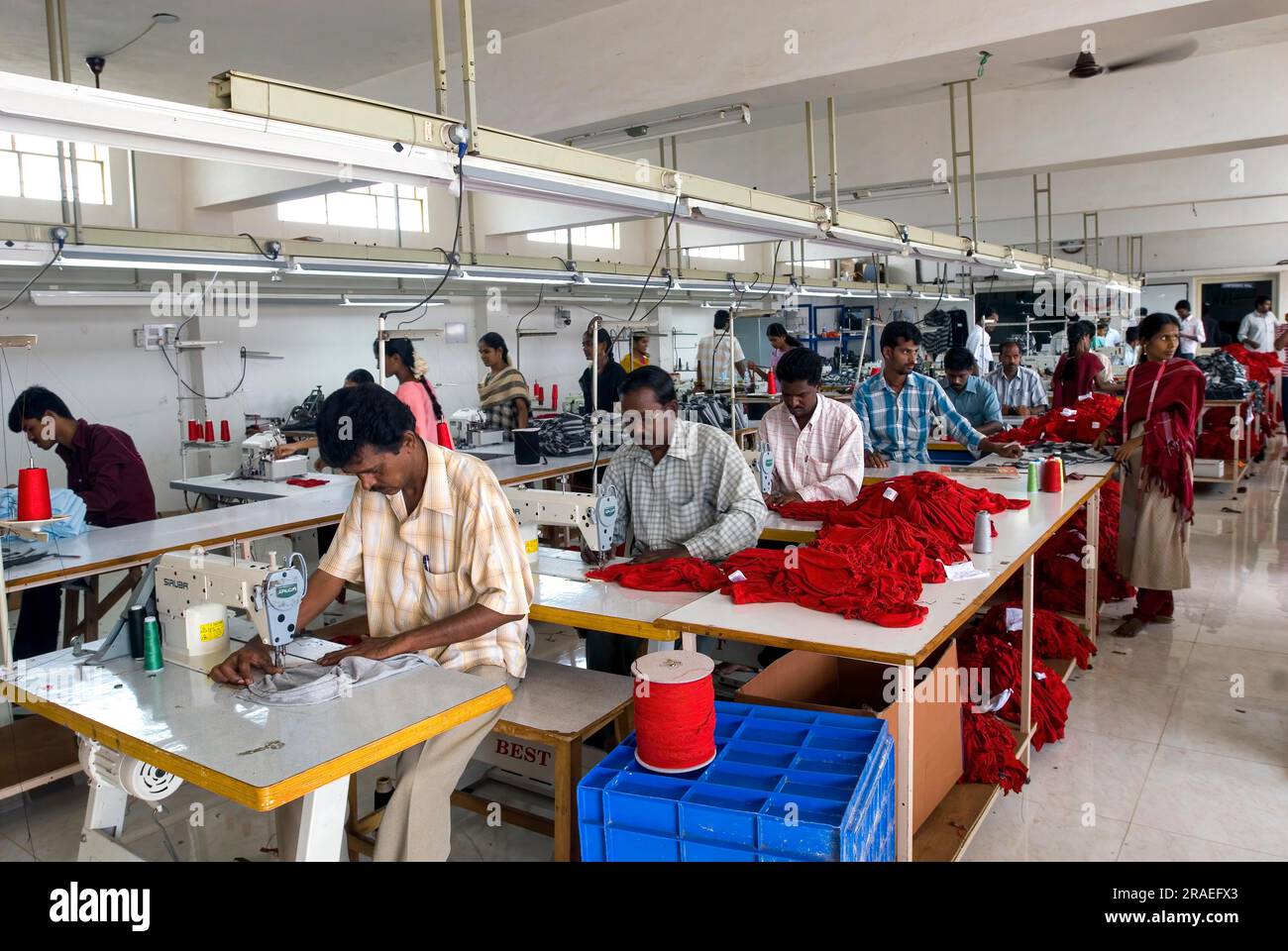 Stitching in a garment industry, Tiruppur Tirupur, Tamil Nadu, South ...