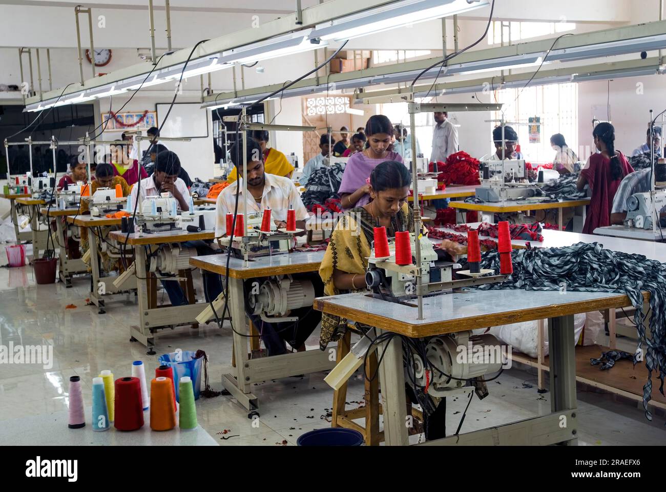 Stitching in a garment industry, Tiruppur Tirupur, Tamil Nadu, South ...