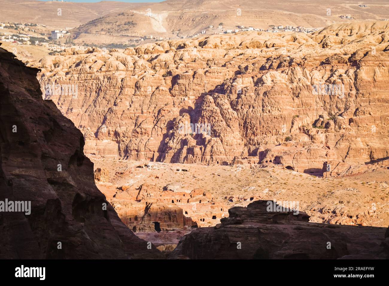 Wadi araba panorama from Petra landmark. Scenic mountains rock ...