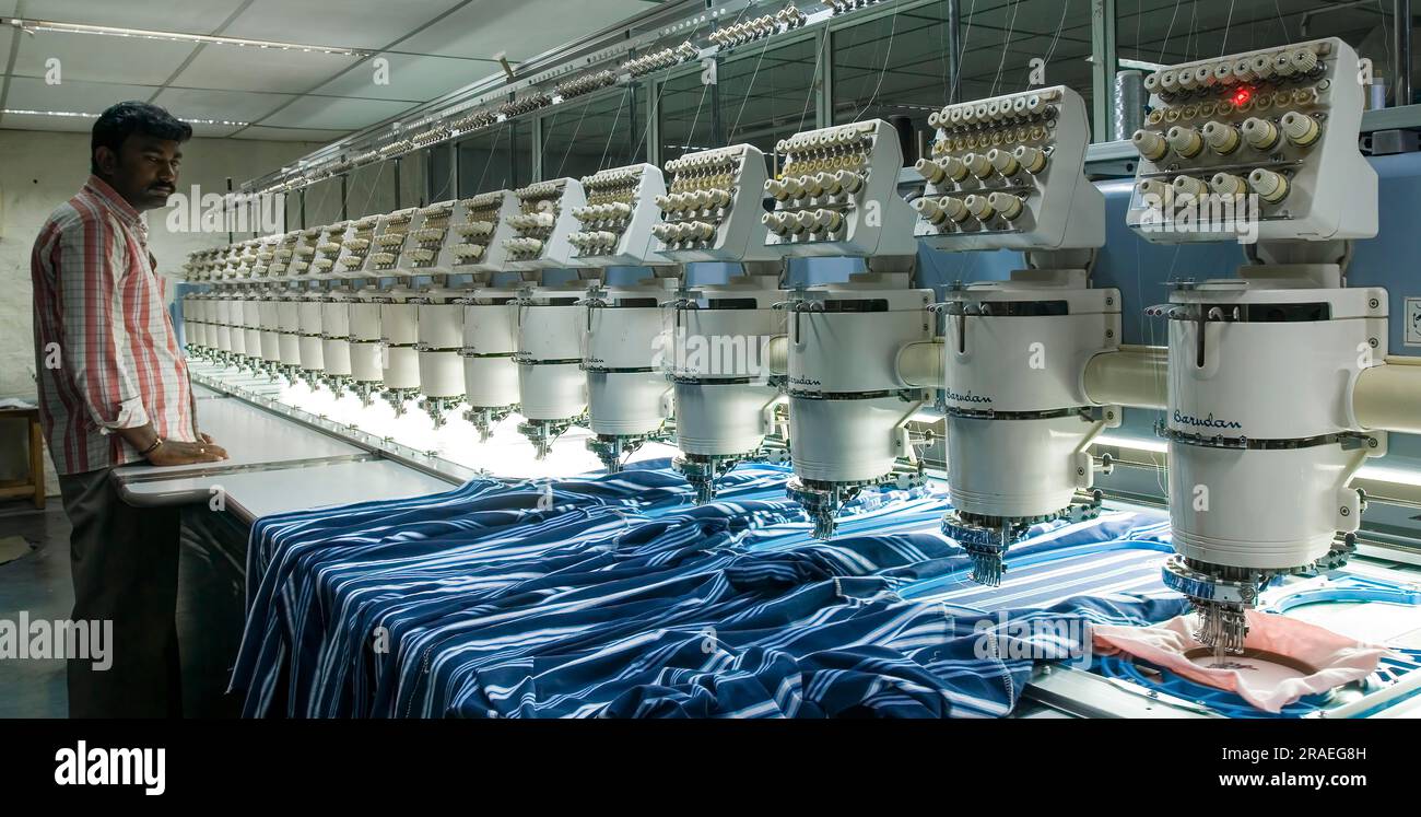 Computerized automatic embroidering in a garment industry, Tiruppur ...