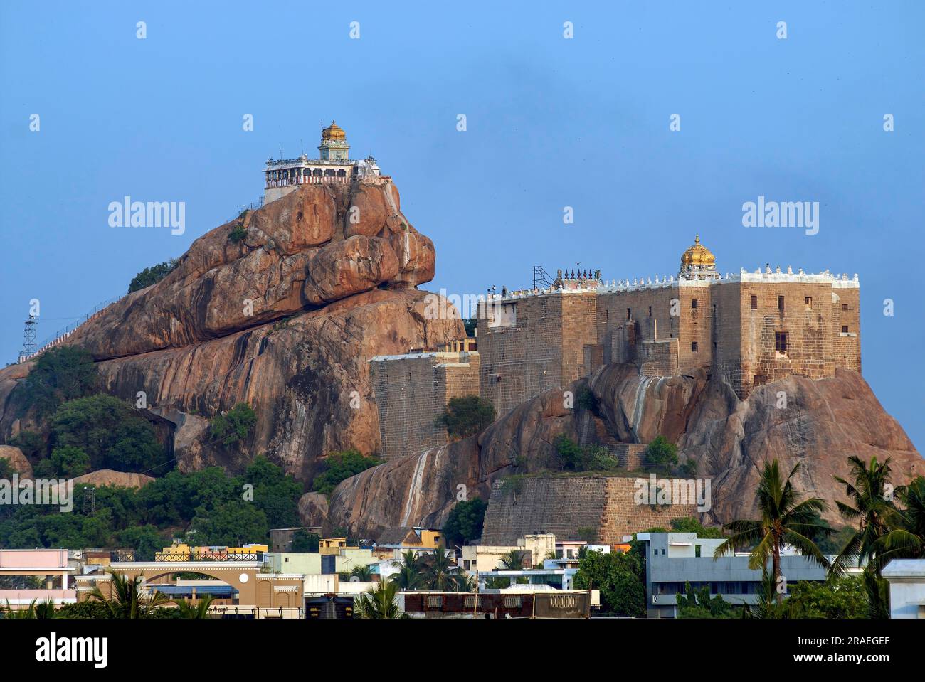 The 83m high Rock Fort and Ucchi Pillayar Ganesha Koil Kovil temple in ...