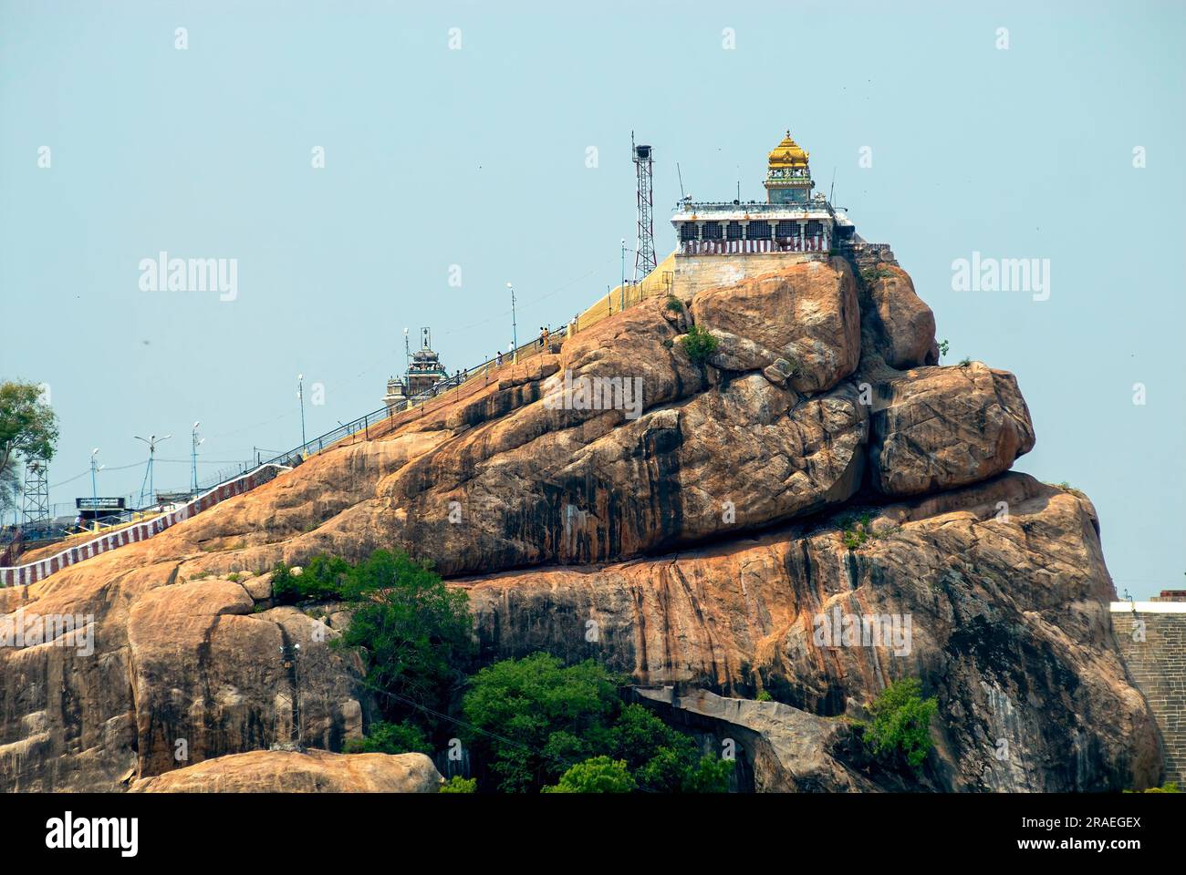 The 83m high Rock Fort and Ucchi Pillayar Ganesha Koil Kovil temple in ...