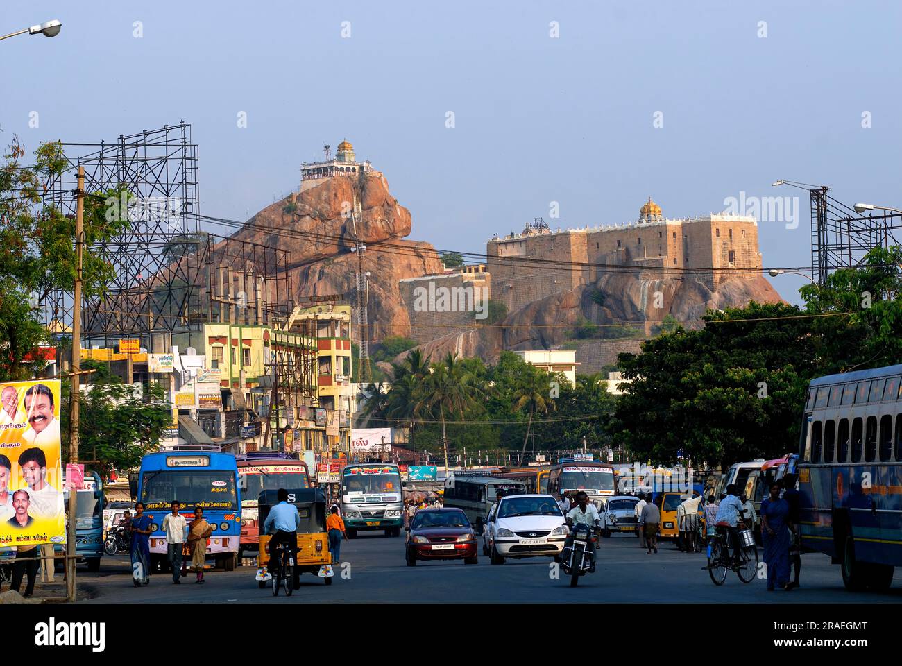 The 83m high Rock Fort and Ucchi Pillayar Ganesha Koil Kovil temple in ...