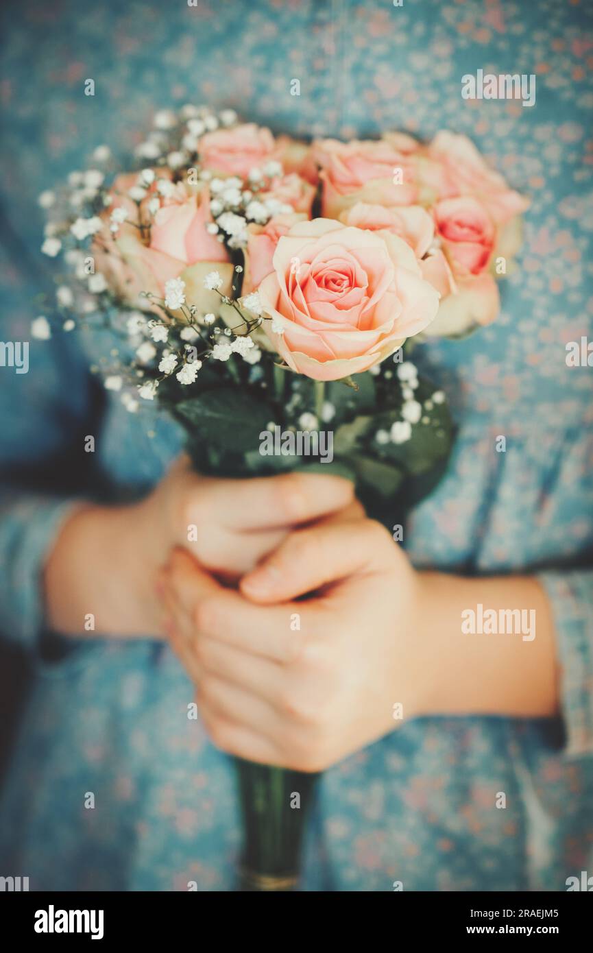 Beautiful hands flower petals hi-res stock photography and images - Alamy