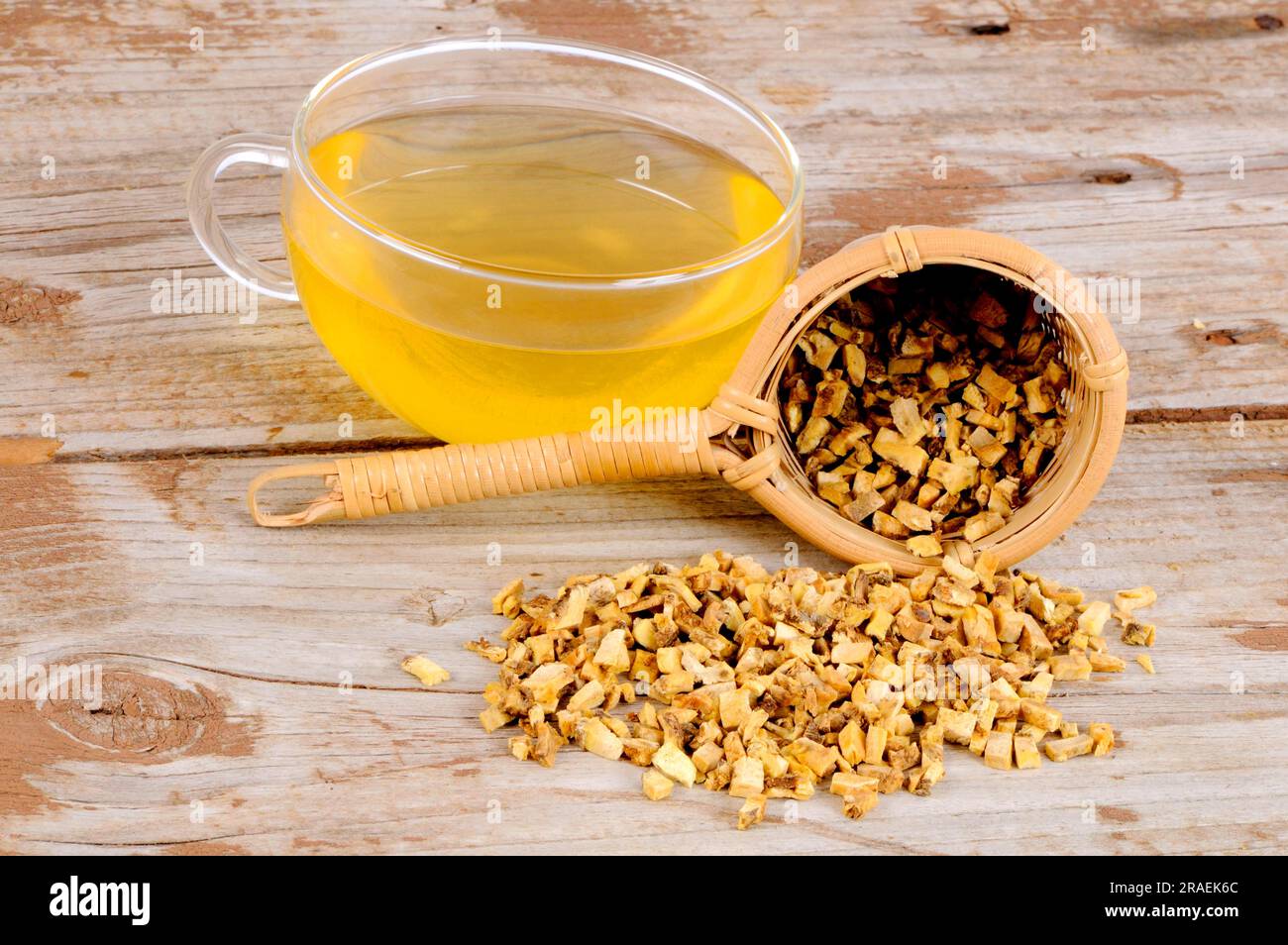 Cup of Angelica pubescens root tea (Angelicae pubescentis Radix ...