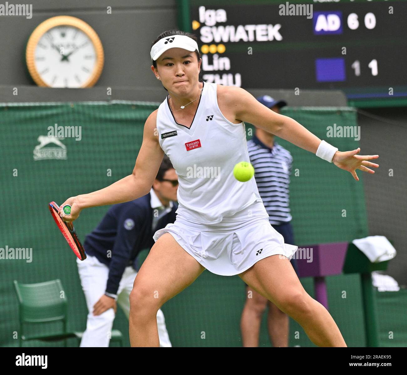 London Wimbledon Championships Day 1 03//07/2023 Lin Zhu (CHN) loses first round match Credit ...